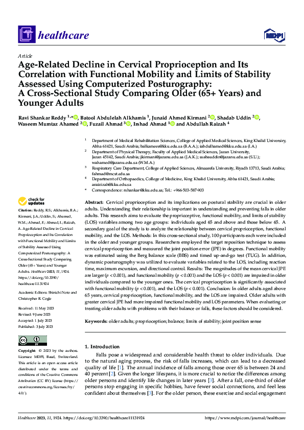 (PDF) Age-Related Decline in Cervical Proprioception and Its ...