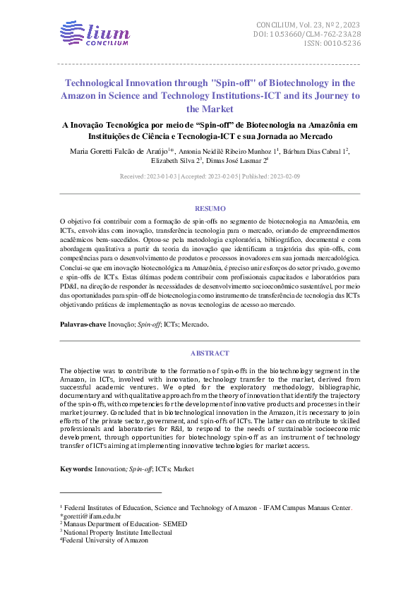 (PDF) Technological innovation through "spin-off" of biotechnology in ...