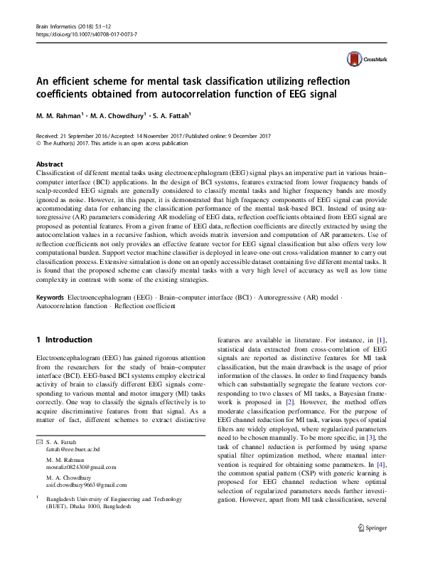 (PDF) An efficient scheme for mental task classification utilizing reflection coefficients ...