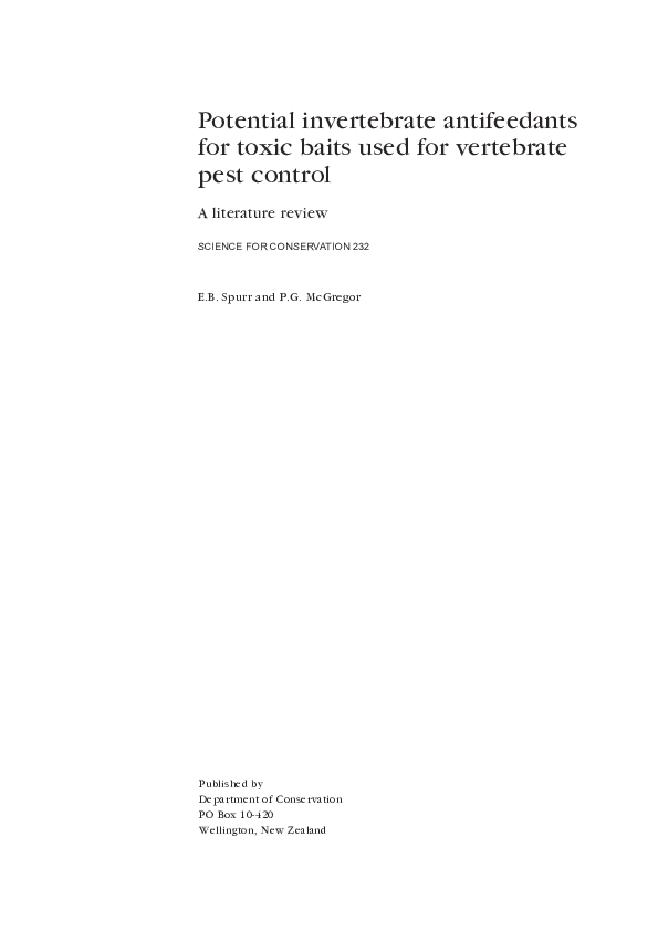 (PDF) Potential invertebrate antifeedants for toxic baits used for ...