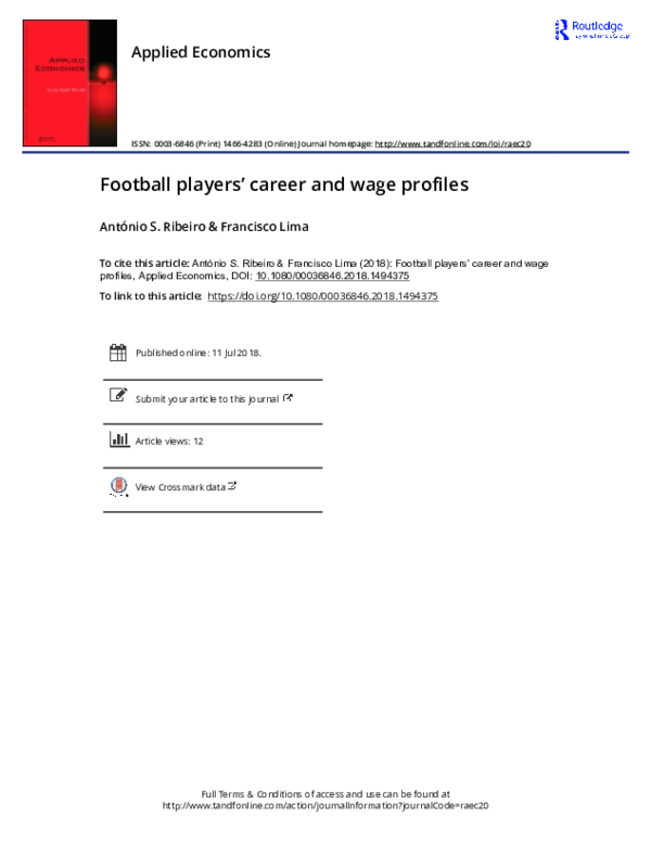 (PDF) Football players’ career and wage profiles