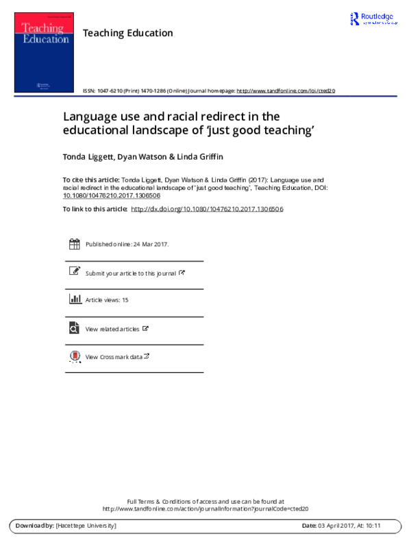(PDF) Language use and racial redirect in the educational landscape of ...