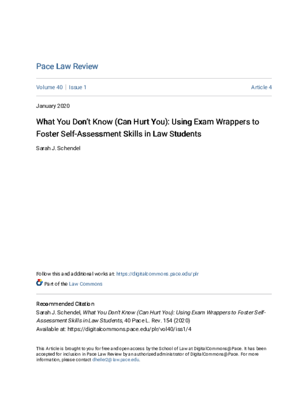 (PDF) What You Don’t Know (Can Hurt You): Using Exam Wrappers to Foster ...