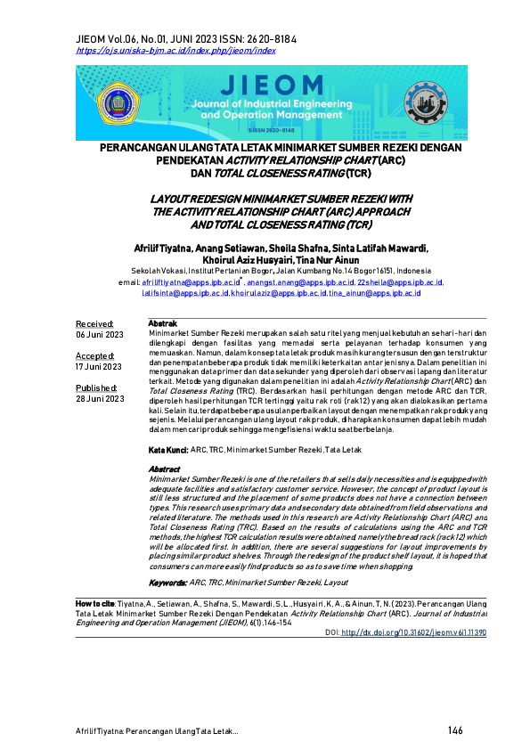 (PDF) Perancangan Ulang Tata Letak Minimarket Sumber Rezeki Dengan ...
