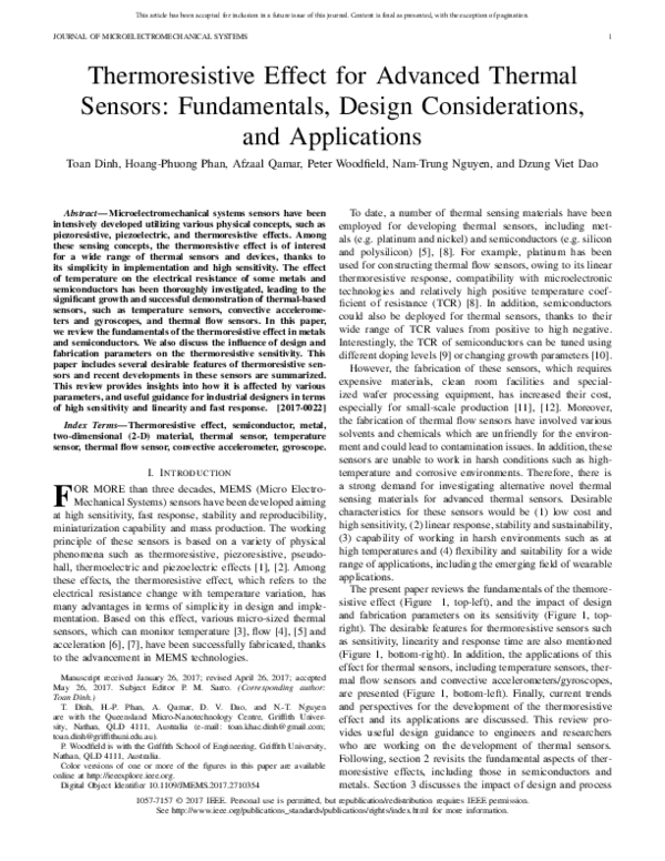 (PDF) Thermoresistive Effect for Advanced Thermal Sensors: Fundamentals ...