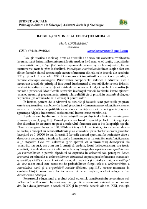 (PDF) Basmul- conținut al educației morale