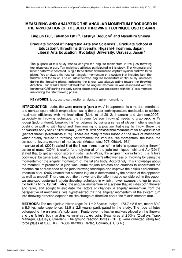 (PDF) Measuring and Analyzing the Angular Momentum Produced in the Application of the Judo ...