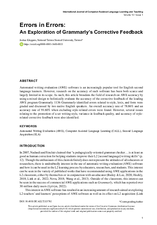 (PDF) Errors in Errors