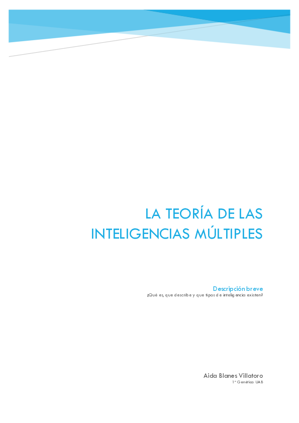 (PDF) Howard Gardner - La teoría de las Inteligencias múltiples