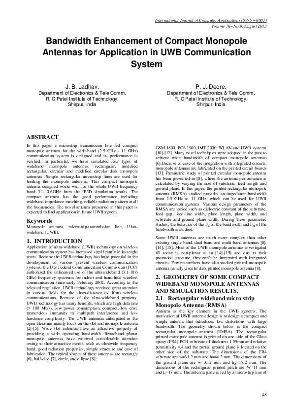 (PDF) Bandwidth Enhancement of Compact Monopole Antennas for ...