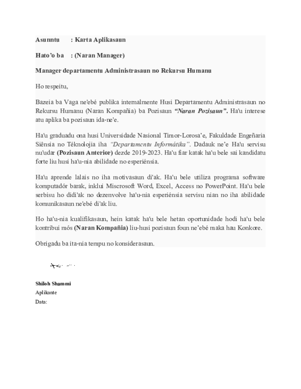 (DOC) Karta Aplikasaun