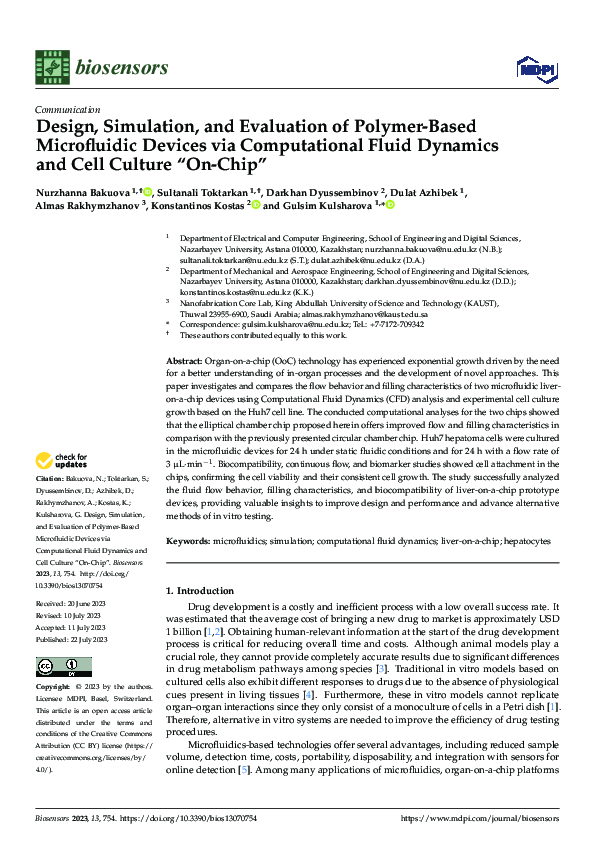 Pdf Design Simulation And Evaluation Of Polymer Based Microfluidic Devices Via Computational