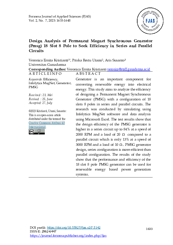(PDF) Design Analysis of Permanent Magnet Synchronous Generator (Pmsg ...
