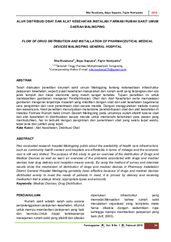 (PDF) Alur Distribusi Obat Dan Alat Kesehatan Instalasi Farmasi Rumah ...