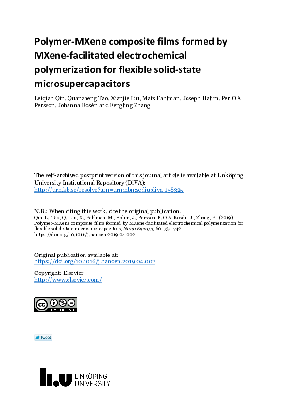 (PDF) Polymer-MXene composite films formed by MXene-facilitated ...