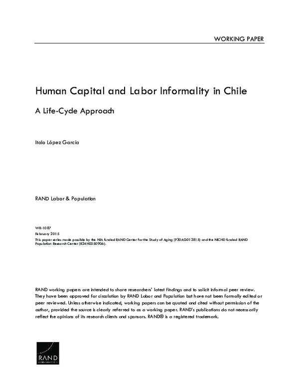 (PDF) Human Capital and Labor Informality in Chile: A Life-Cycle Approach