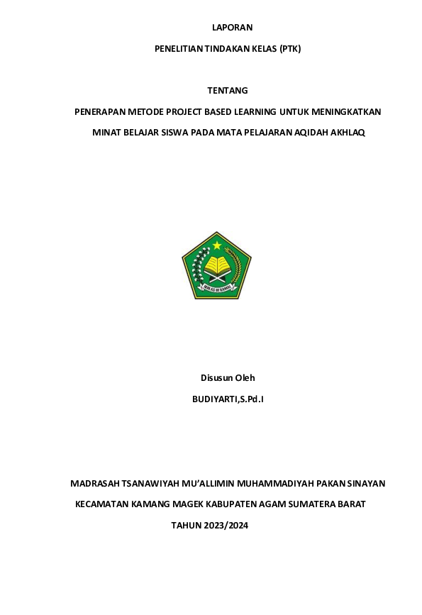 (PDF) PENERAPAN METODE PROJECT BASED LEARNING UNTUK MENINGKATKAN MINAT BELAJAR SISWA PADA MATA ...