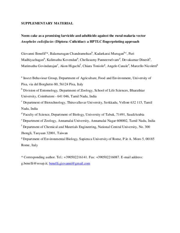 (PDF) Neem cake as a promising larvicide and adulticide against the ...