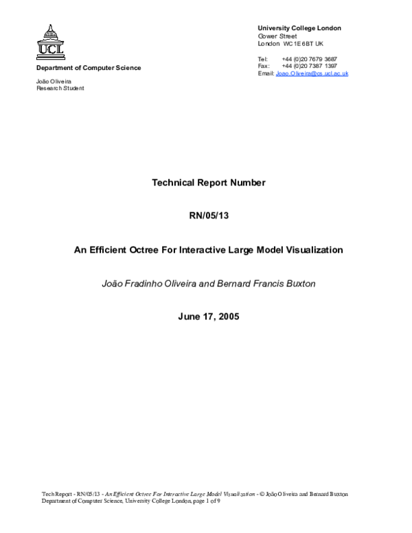 (PDF) An Efficient Octree For Interactive Large Model Visualization (PDF) An Efficient Octree For Interactive Large Model Visualization