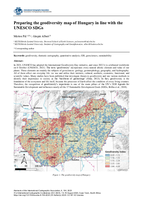 (PDF) Preparing the geodiversity map of Hungary in line with the UNESCO SDGs | Gáspár Albert ...