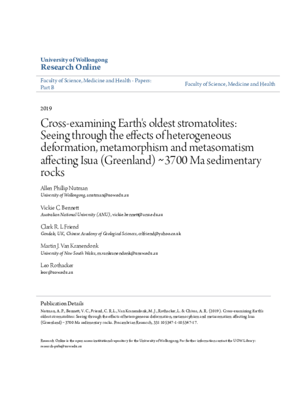 (PDF) Cross-examining Earth’s oldest stromatolites: Seeing through the ...