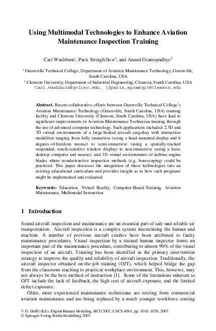 (PDF) Using Multimodal Technologies to Enhance Aviation Maintenance ...