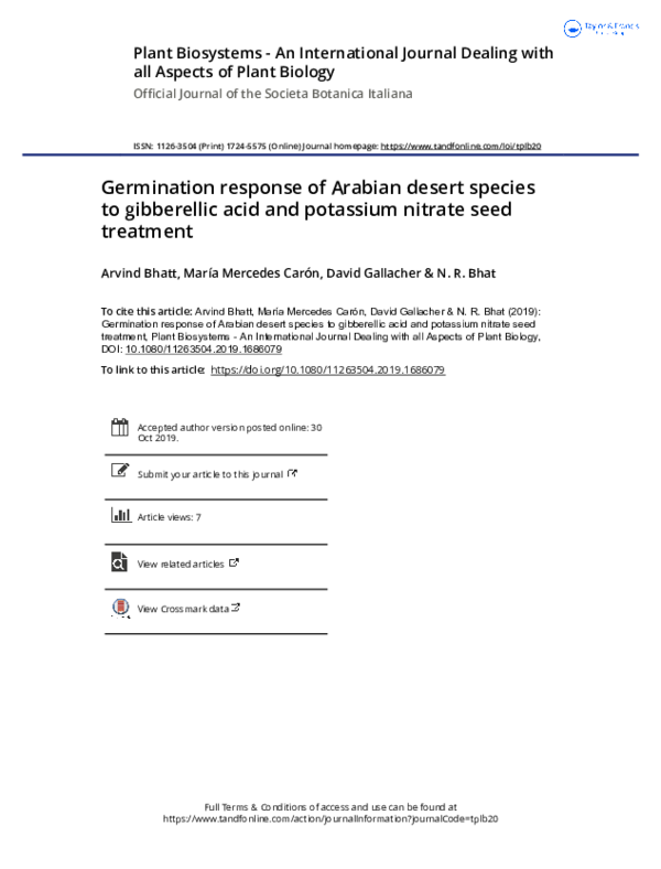 (PDF) Germination response of Arabian desert species to gibberellic ...