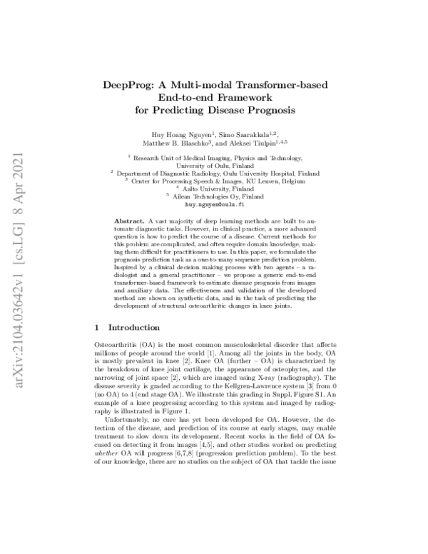 (PDF) DeepProg: A Transformer-based Framework for Predicting Disease Prognosis