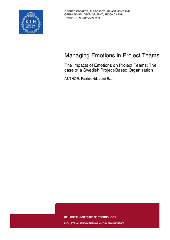 (PDF) Managing Emotions in Project Teams : The Impacts of Emotions on ...