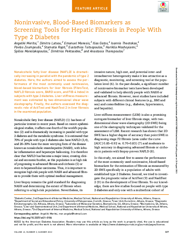 (PDF) Noninvasive, Blood-Based Biomarkers as Screening Tools for ...