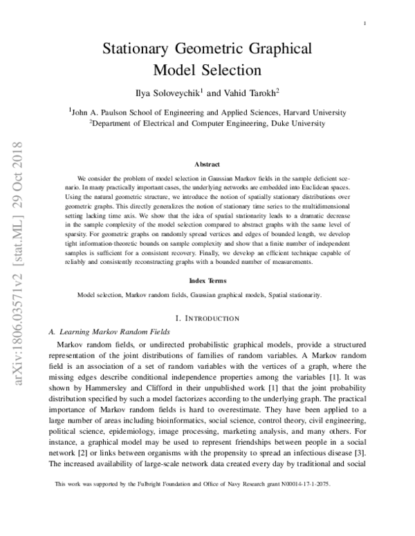 (PDF) Stationary Geometric Graphical Model Selection