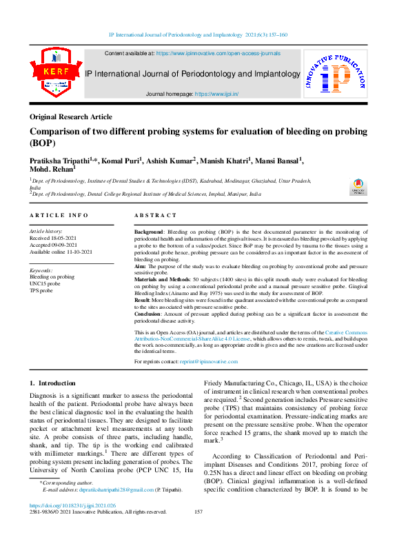 (PDF) Comparison of two different probing systems for evaluation of ...