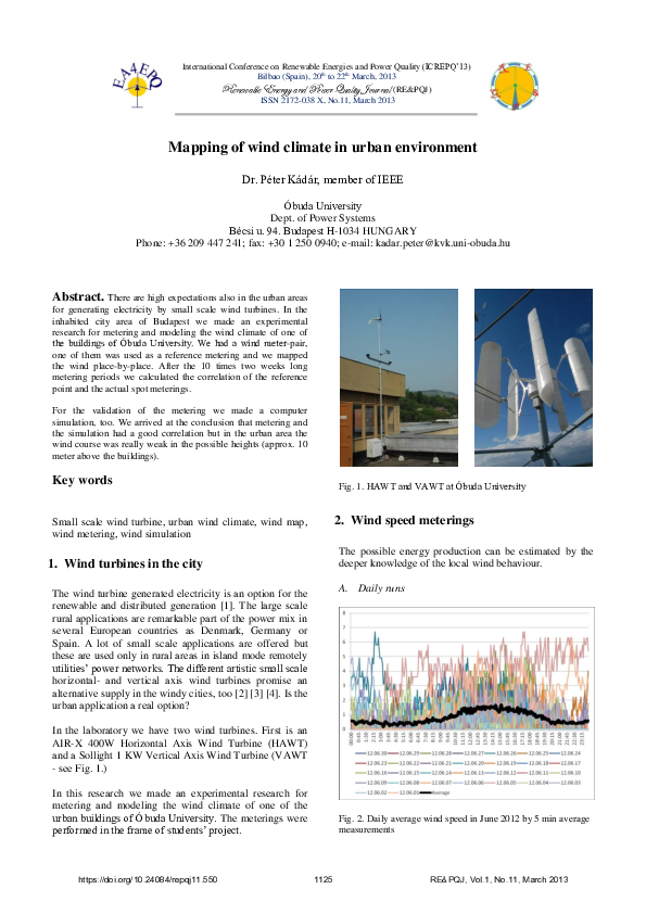 (PDF) Mapping of wind climate in urban environment