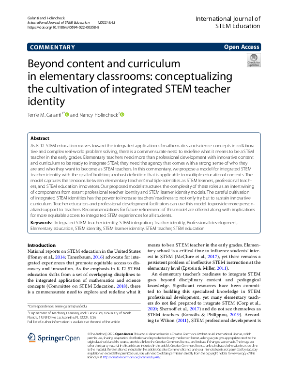 (PDF) Beyond content and curriculum in elementary classrooms ...