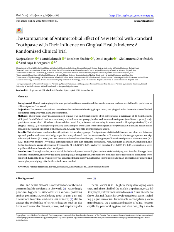 (PDF) The Comparison of Antimicrobial Effect of New Herbal with ...