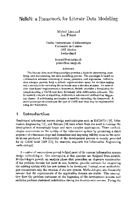 (PDF) NelleN: A framework for literate data modelling | Michel Léonard ...