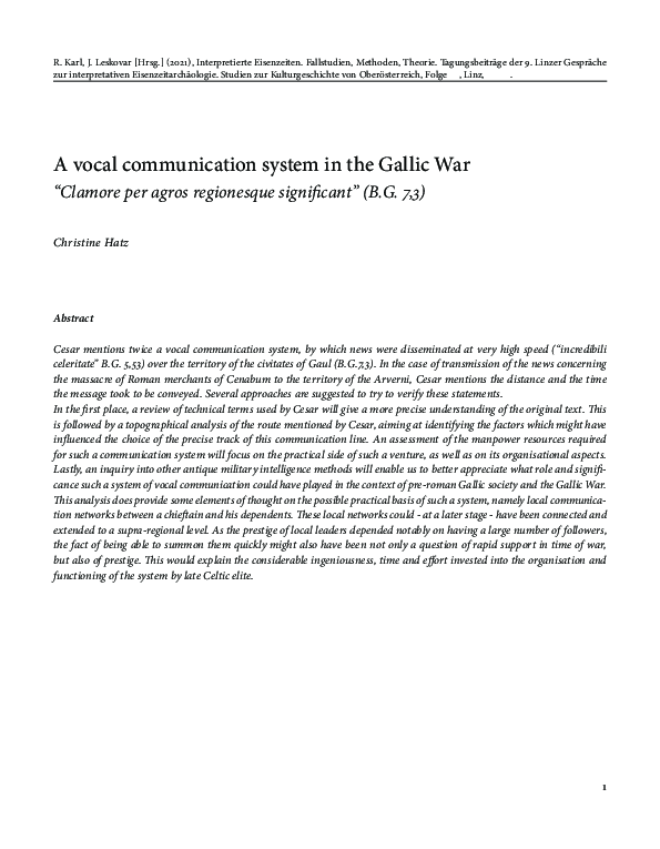 (PDF) A vocal communication system in the Gallic War