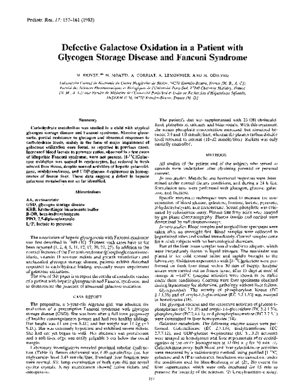 (PDF) Defective Galactose Oxidation in a Patient with Glycogen Storage ...
