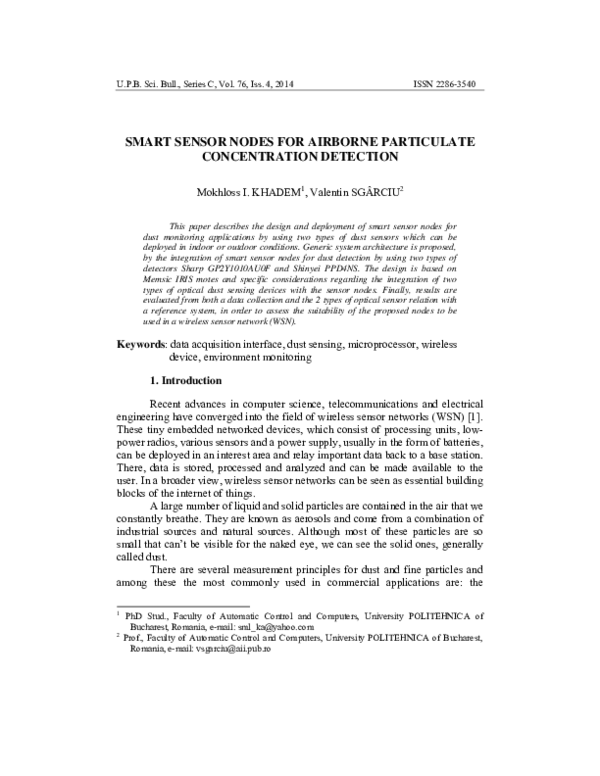 (PDF) Smart Sensor Nodes for Airborne Particulate Concentration Detection