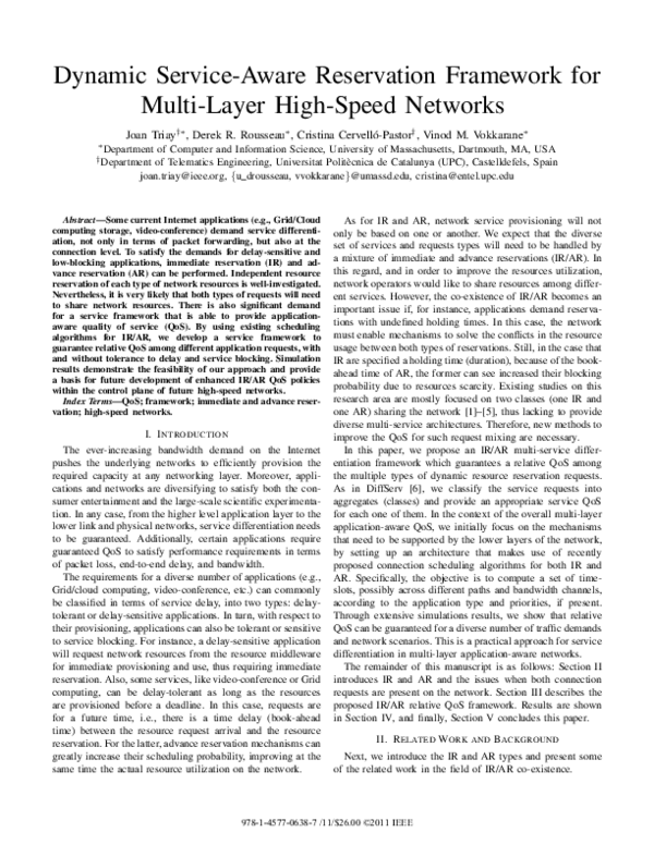 (PDF) Dynamic Service-Aware Reservation Framework for Multi-Layer High ... (PDF) Dynamic Service-Aware Reservation Framework for Multi-Layer High ...