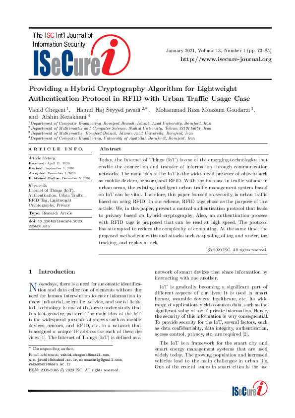 Pdf Providing A Hybrid Cryptography Algorithm For Lightweight 0782