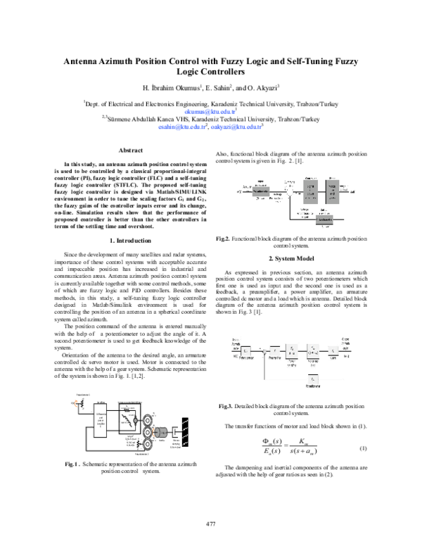 (PDF) Antenna azimuth position control with fuzzy logic and self-tuning ... (PDF) Antenna azimuth position control with fuzzy logic and self-tuning ...