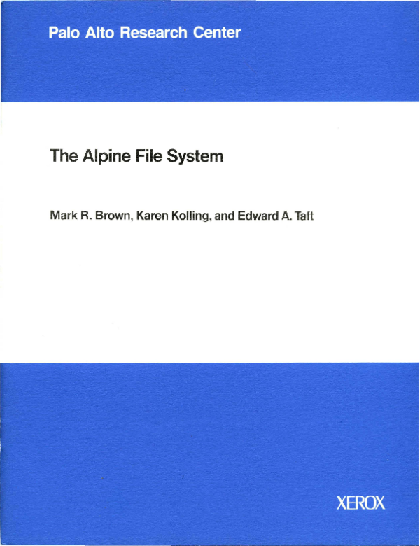 (PDF) The Alpine file system