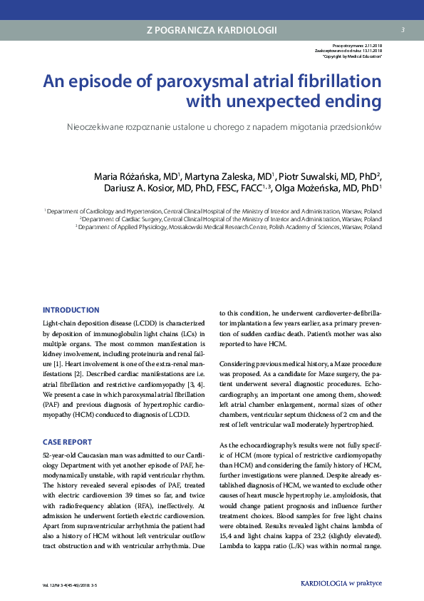 (PDF) An episode of paroxysmal atrial fibrillation with unexpected ending