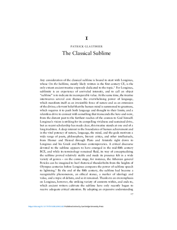 (PDF) The Classical Sublime