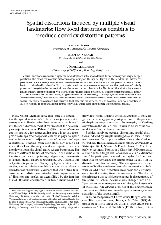 (PDF) Spatial distortions induced by multiple visual landmarks: How local distortions combine to ...