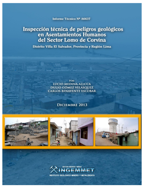 (PDF) Inspección técnica de peligros geológicos en asentamientos ...