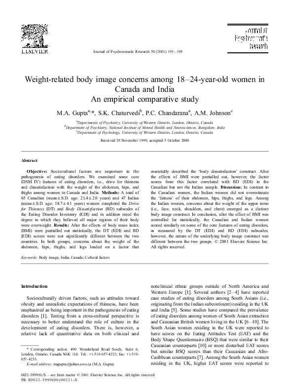 (PDF) Weight-related body image concerns among 18–24-year-old women in ...