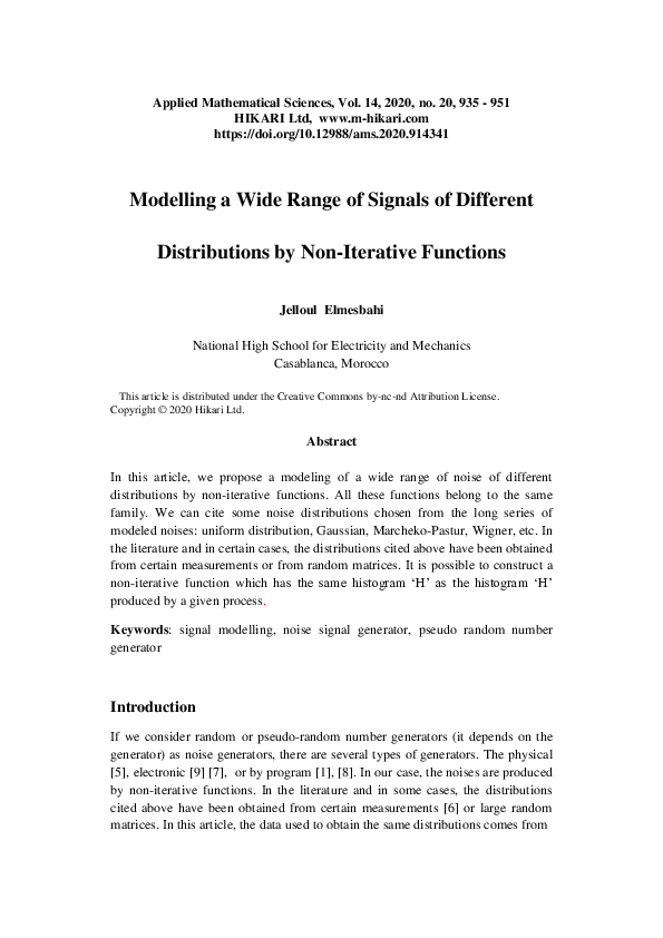 (PDF) Modelling a wide range of signals of different distributions by ...
