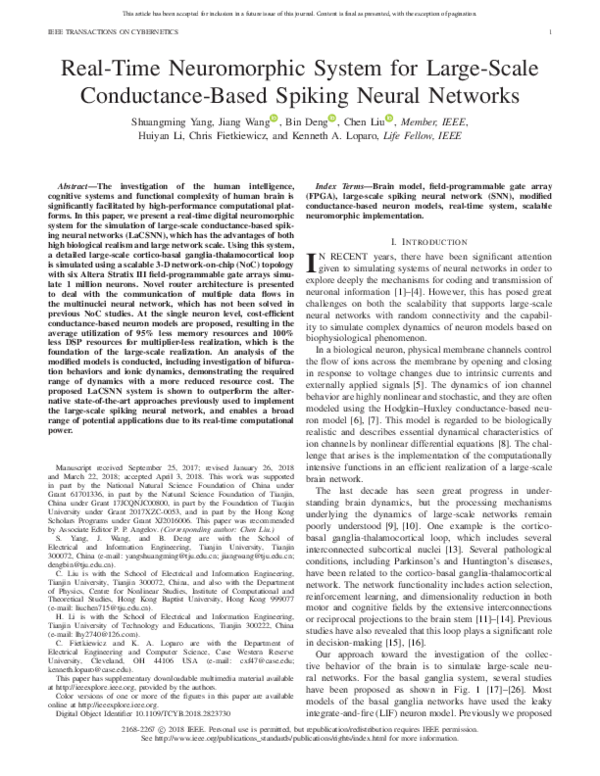 (PDF) Real-Time Neuromorphic System for Large-Scale Conductance-Based Spiking Neural Networks
